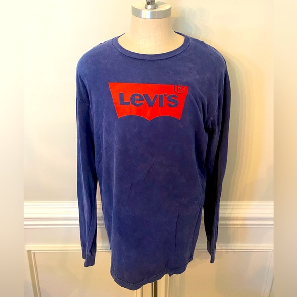 Levi's | Shirts | Levis Mens Longsleeve Classic Acid Wash Bat Logo ...